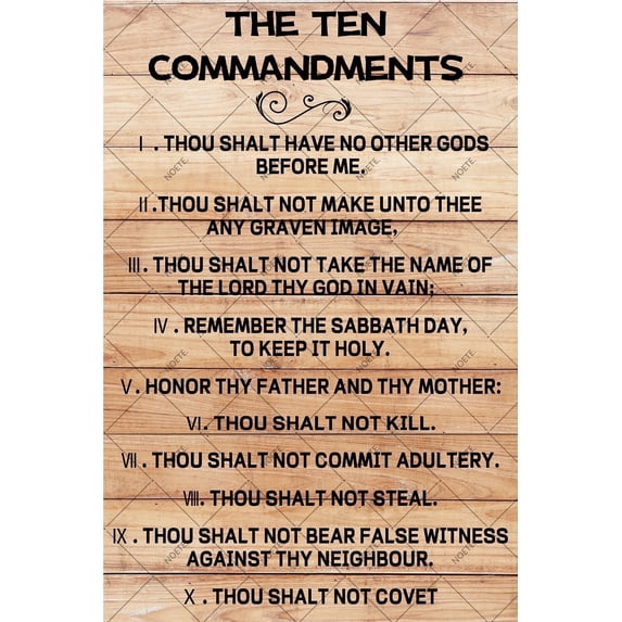 NOETE Farmhouse Decor The Ten Commandments Metal Tin Sign with ...