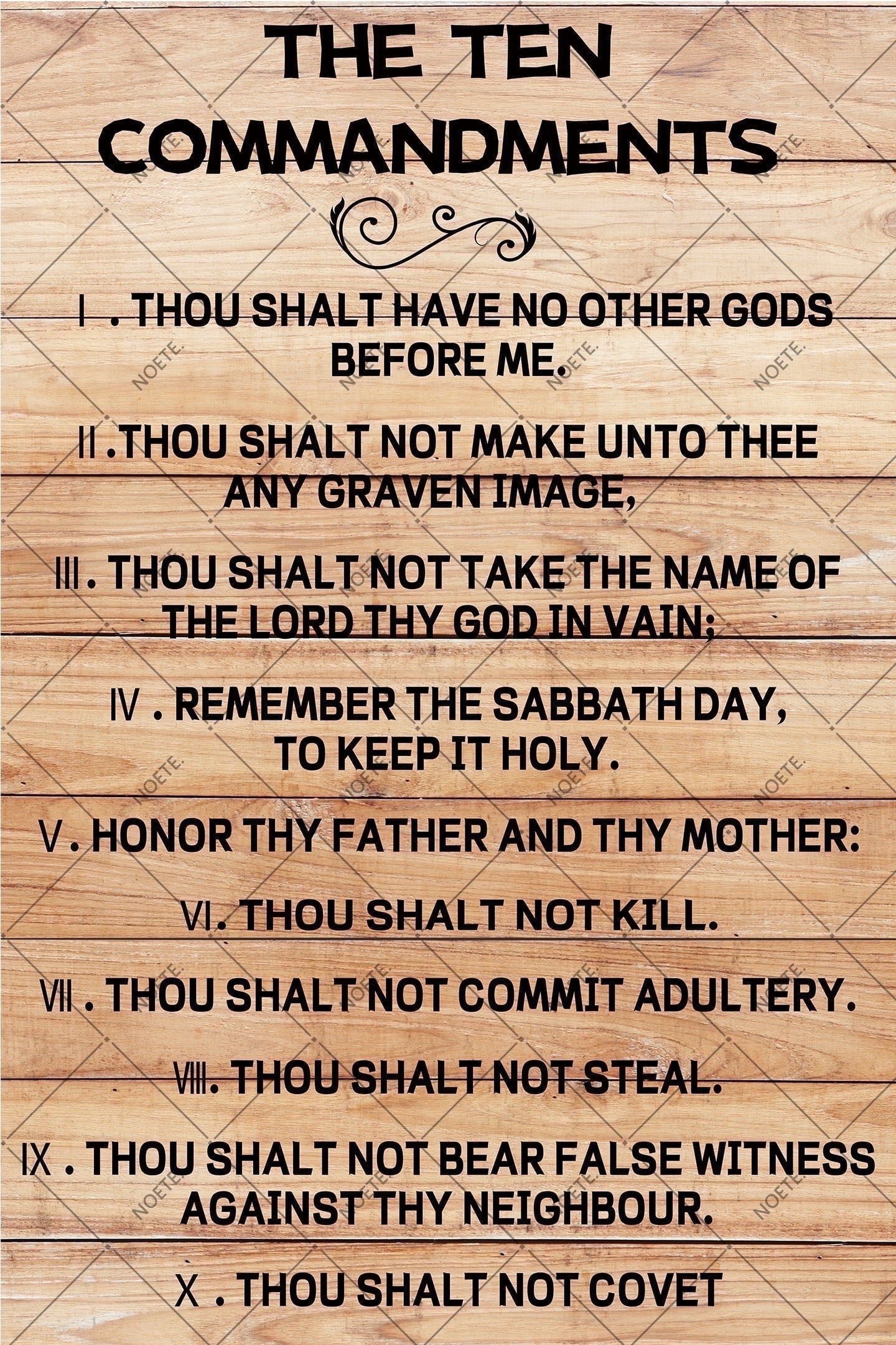 NOETE Farmhouse Decor The Ten Commandments Metal Tin Sign with ...