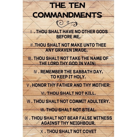 NOETE Farmhouse Decor The Ten Commandments Metal Tin Sign with ...