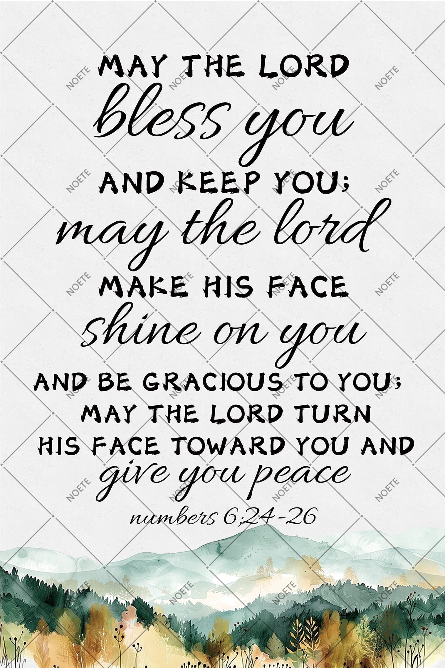 NOETE The Lord Bless You Decor Inspirational 8x12 Inch Metal Tin Sign ...