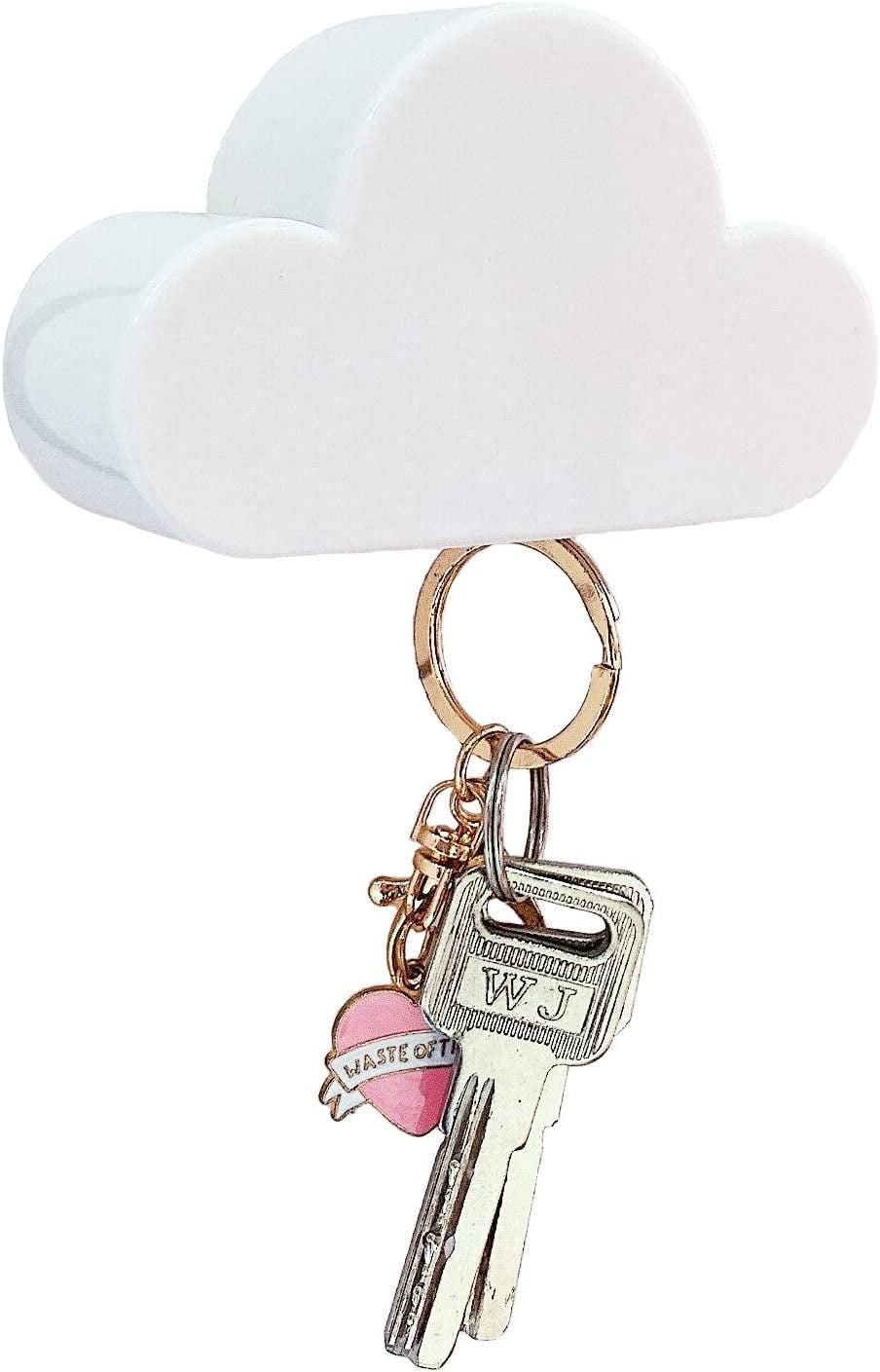 NOGIS 1 Pcs White Cloud Magnetic Key Holder for Wall - Novelty Adhesive ...