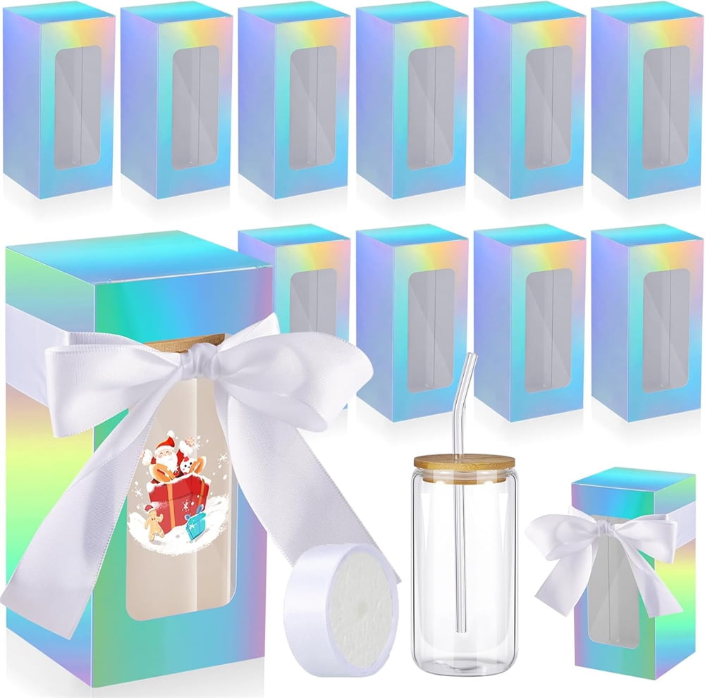 NOGIS 10 PCS Gift Boxes with Ribbon for Tumbler - Party Favor Gift ...