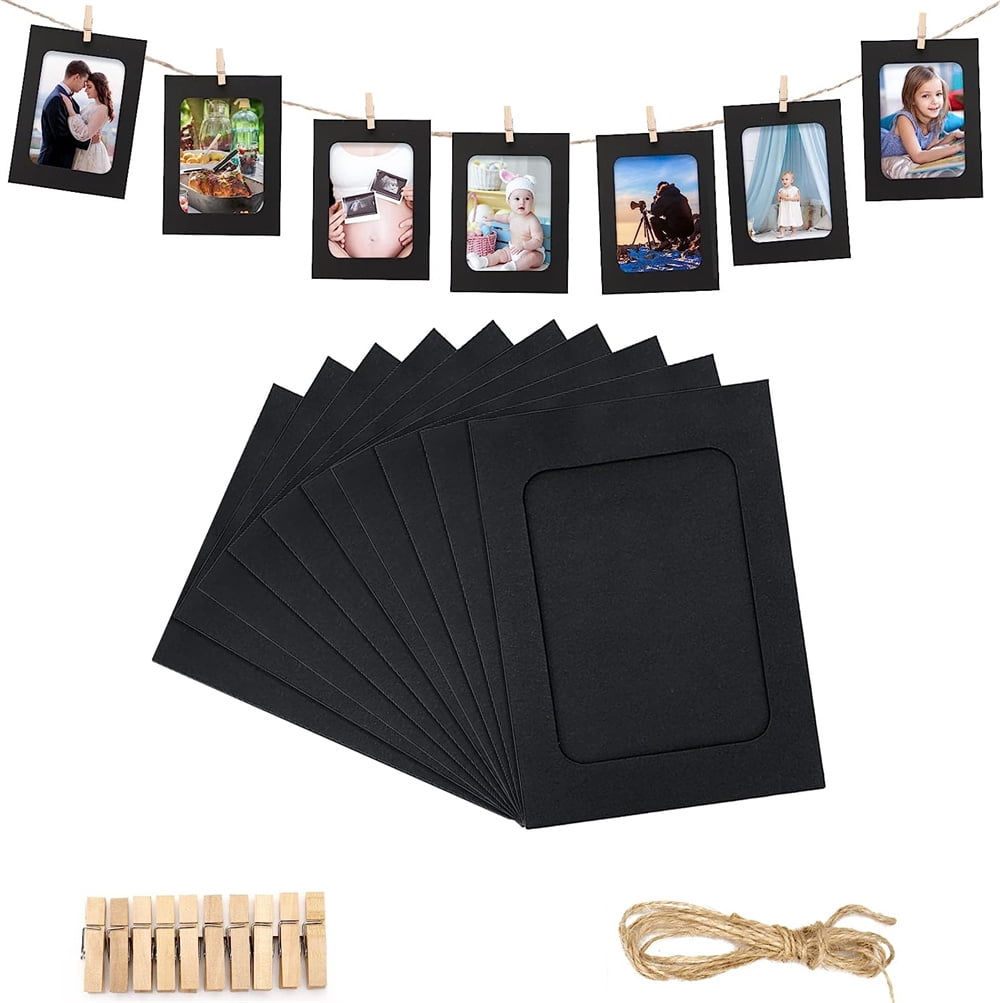 NOGIS 10 Pcs Black Paper Photo Frames,4"x6" Cardboard Paper Picture ...