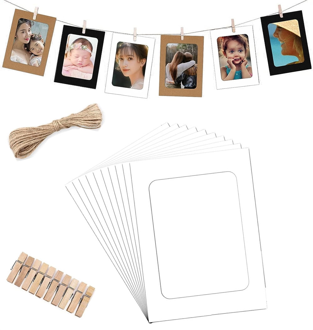 NOGIS 10 Pcs White Paper Photo Frames,4"x6" Cardboard Paper Picture ...