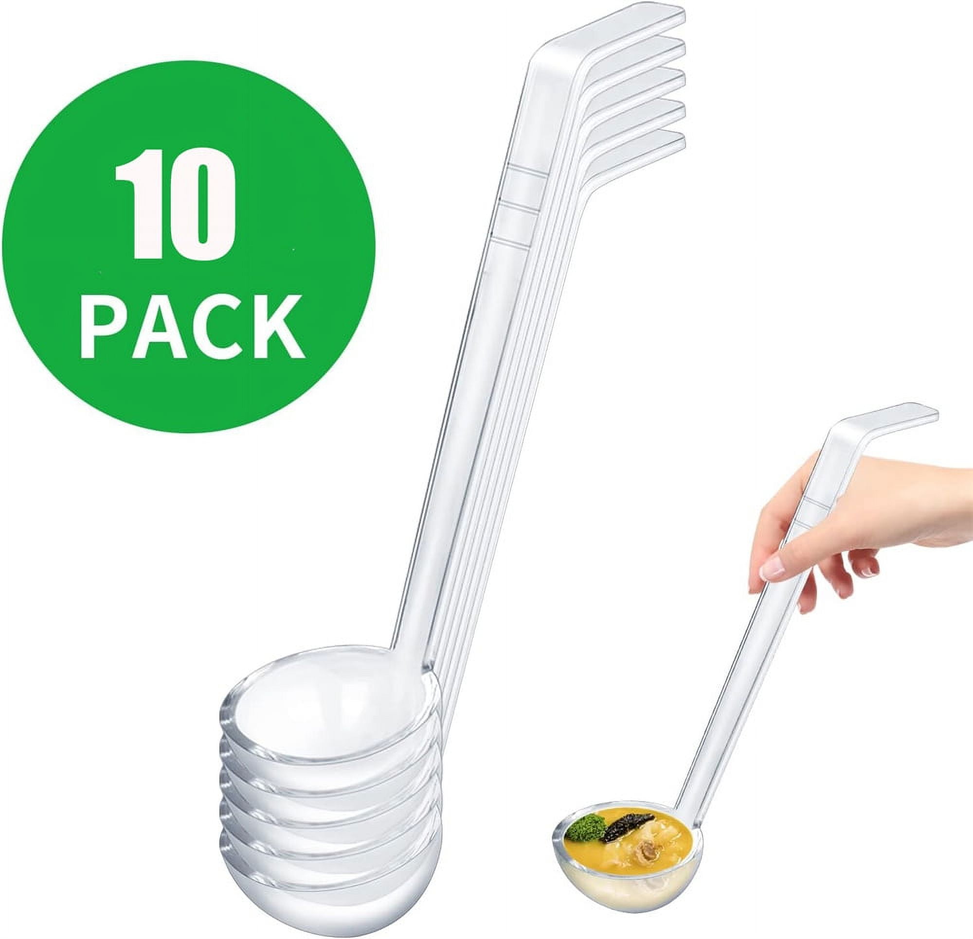 NOGIS 10 Pieces 7 Inches 1 oz Clear Small Ladle Mini Plastic Gravy ...