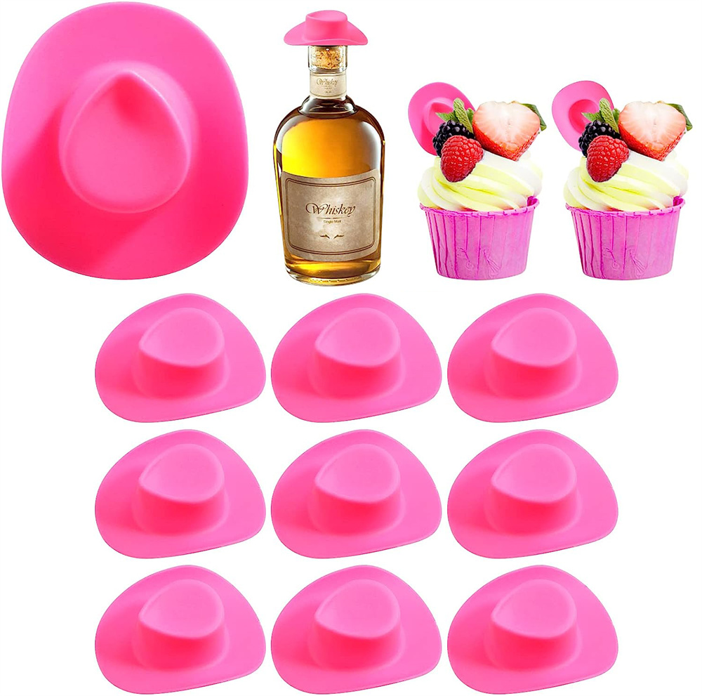 NOGIS 10 Pieces Plastic Mini Western Cowboy Hats Cowgirl Hats ...