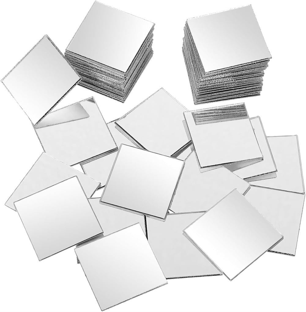 NOGIS 100 PCS Acrylic Mini Mirror Tiles Self Adhesive, 1.2 Inches ...