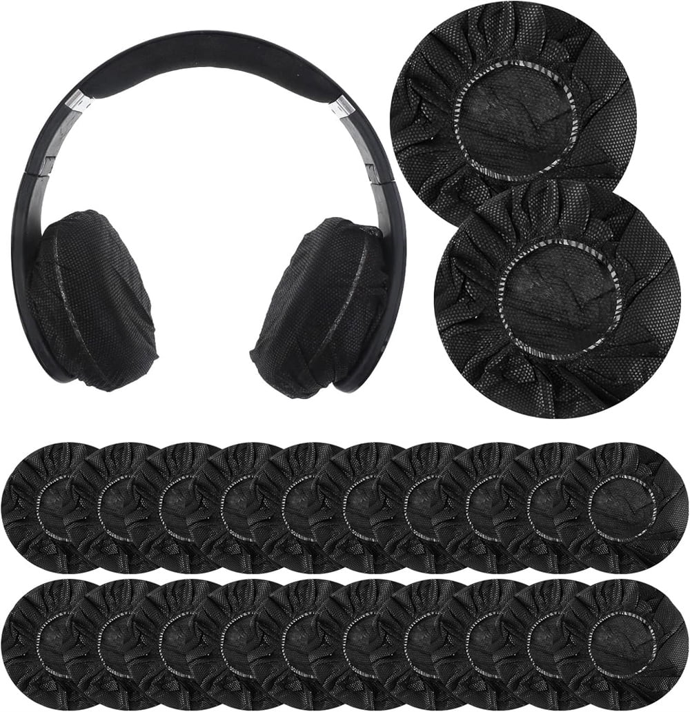 NOGIS Disposable Black Headphone Ear Covers, Stretchable Earpad ...