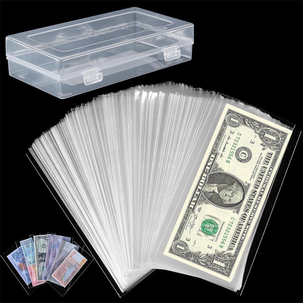 NOGIS Currency Sleeves Clear Paper Money Holders for Cash Collectors ...