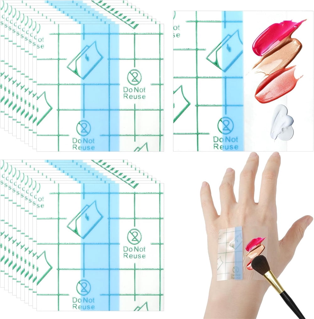 NOGIS 100 Pieces Makeup Hand Palette Single Use Makeup Mixing Palette ...