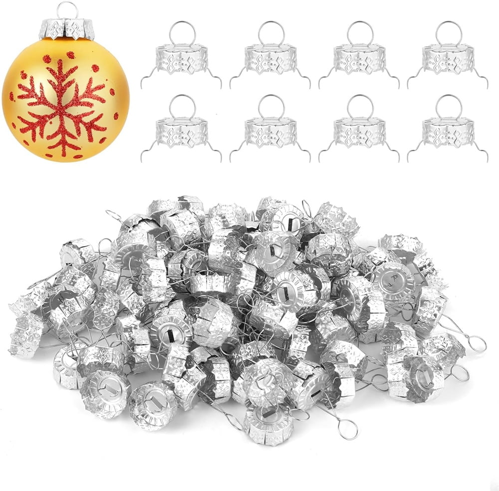 NOGIS 100pcs Round Christmas Ball Ornament Caps 0.47in, Ornament Tops ...