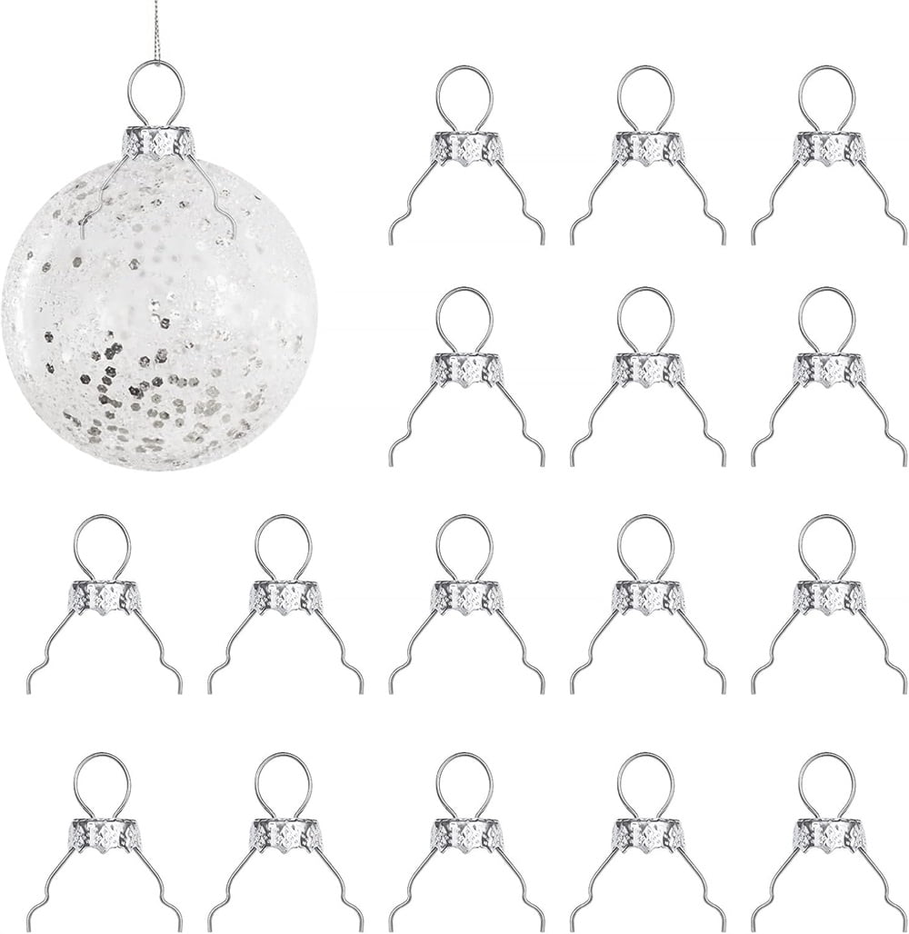NOGIS 100pcs Round Christmas Ball Ornament Caps 0.7in, Ornament Tops ...