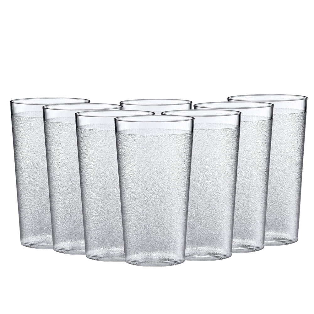 Plastic Unbreakable Tumblers Cups 12oz, Set of 8 Plastic Drinking ...