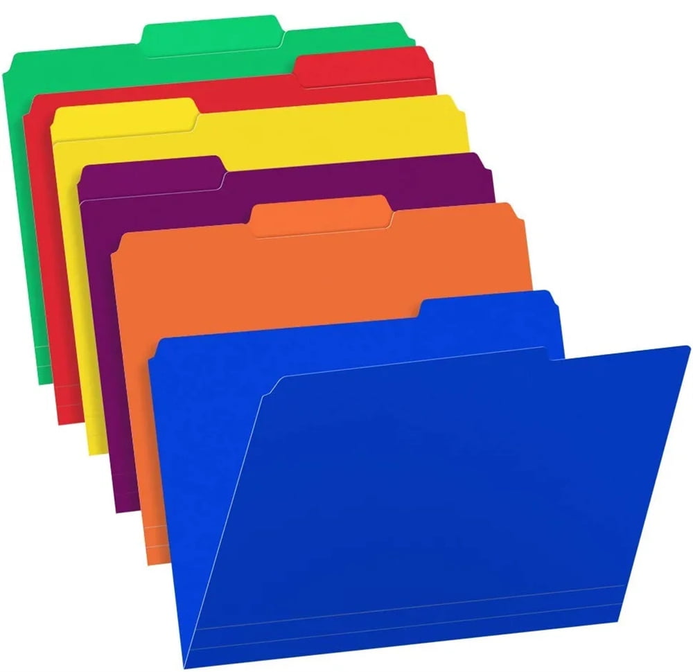 NOGIS 12 Pack Plastic File Folders Colored, Heavy Duty Plastic Colored ...