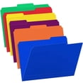 NOGIS 12 Pack Plastic File Folders Colored, Heavy Duty Plastic Colored ...