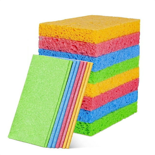 NOGIS 12 Pcs Compressed Cellulose Sponges Dual Sided Kitchen Sponges ...