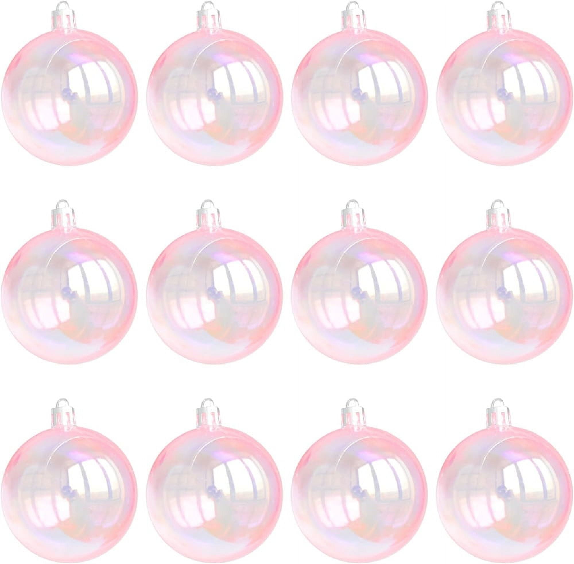 NOGIS 12 Pcs Iridescent Christmas Ornaments Balls Plastic Iridescent ...