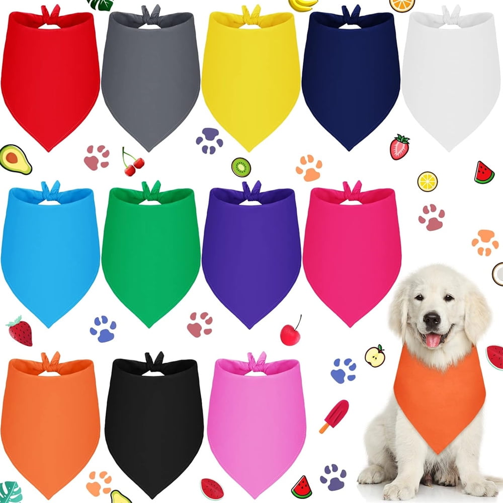 NOGIS 12 Pcs Plain Dog Bandanas for Dogs Puppy Blank Dog Bandanas ...