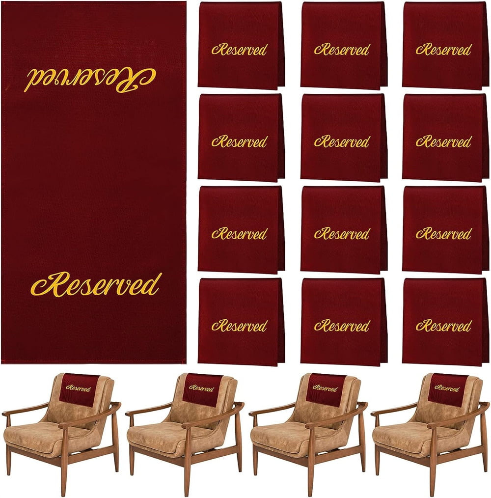 NOGIS 12 Pieces Reserved Signs for Pews Reserved Pew Cloths 22 Inch ...