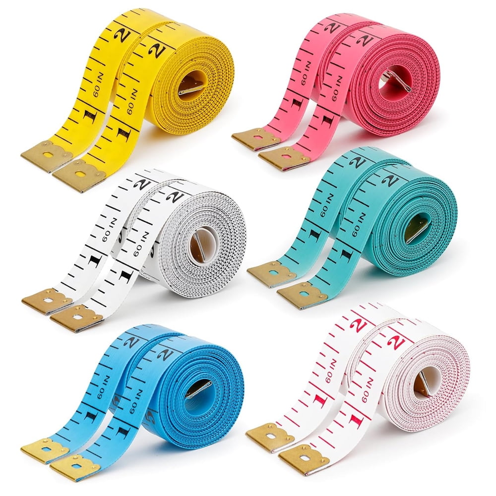 NOGIS 12 Pieces Soft Tape Measure Double Scale Measuring Tape Flexible ...
