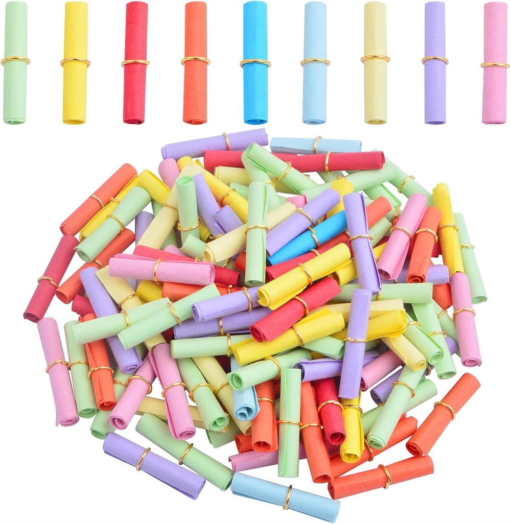 NOGIS 150 Pieces Mini Paper Scrolls for Writing, Colorful Wishing Mini ...