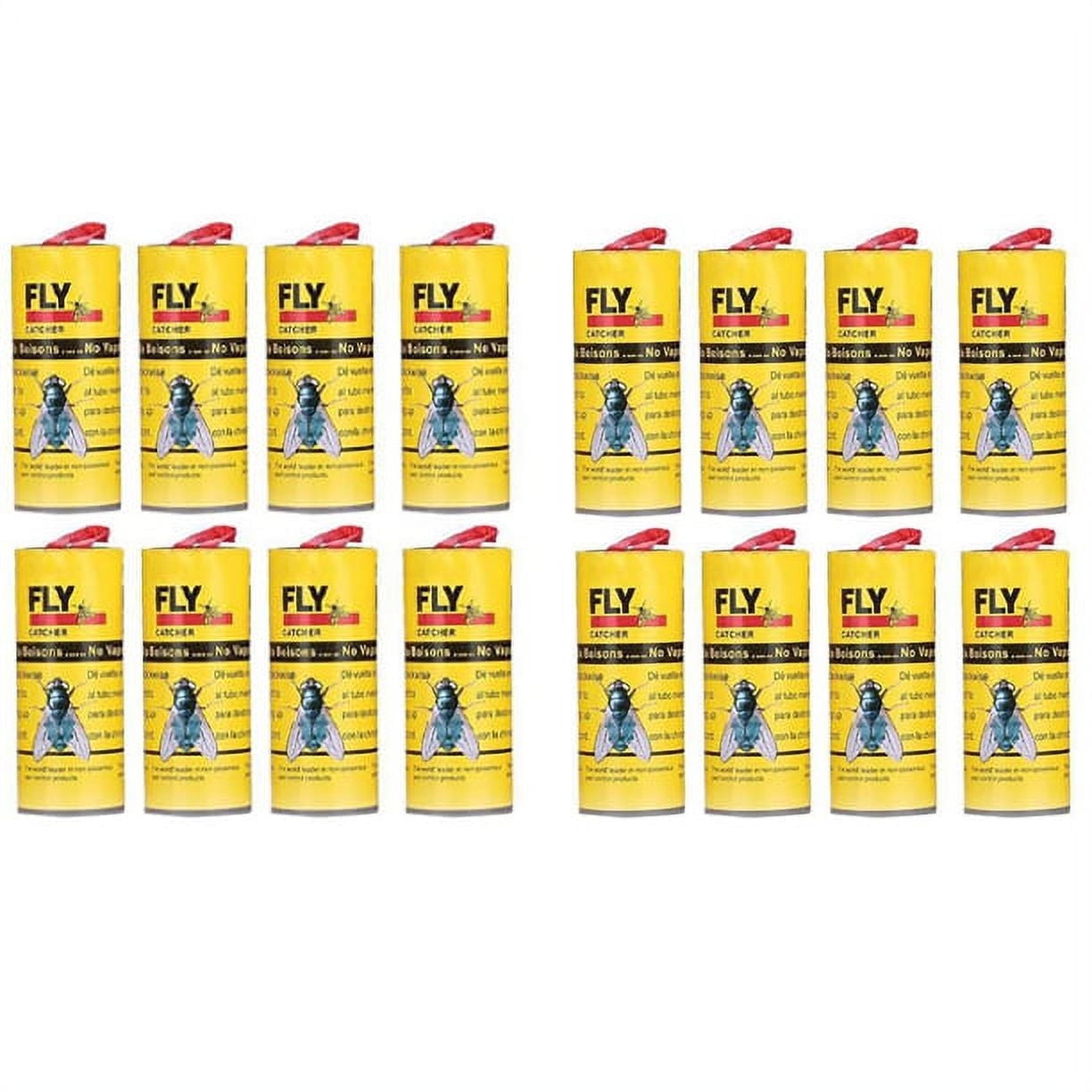NOGIS 16 Rolls Fly Strips - Fly Tapes Fly Paper Sticky Fly Trap Indoor ...