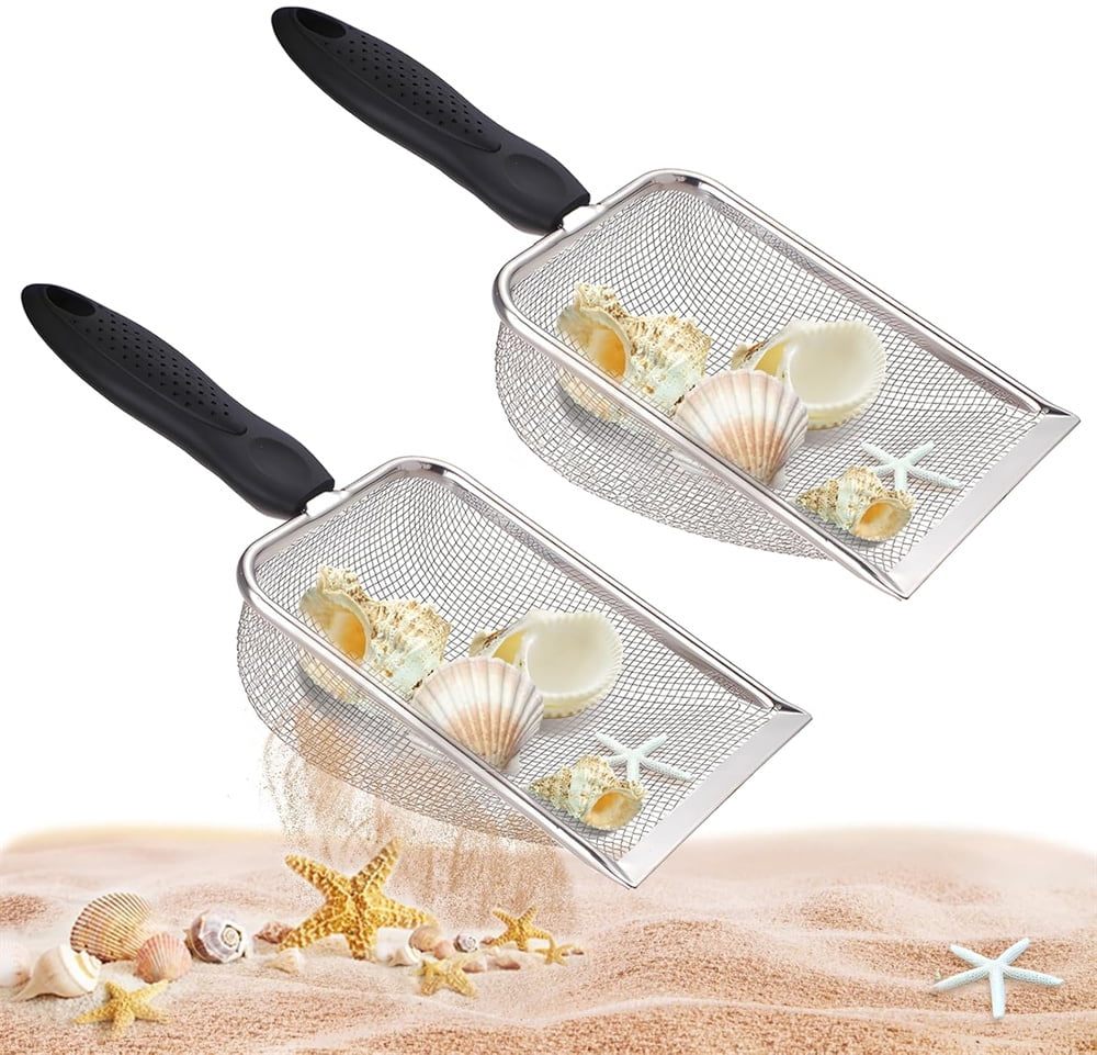 NOGIS Beach Toy Set: 2 Mesh Shovels & 2 Mesh Bags for Sand Filtering ...