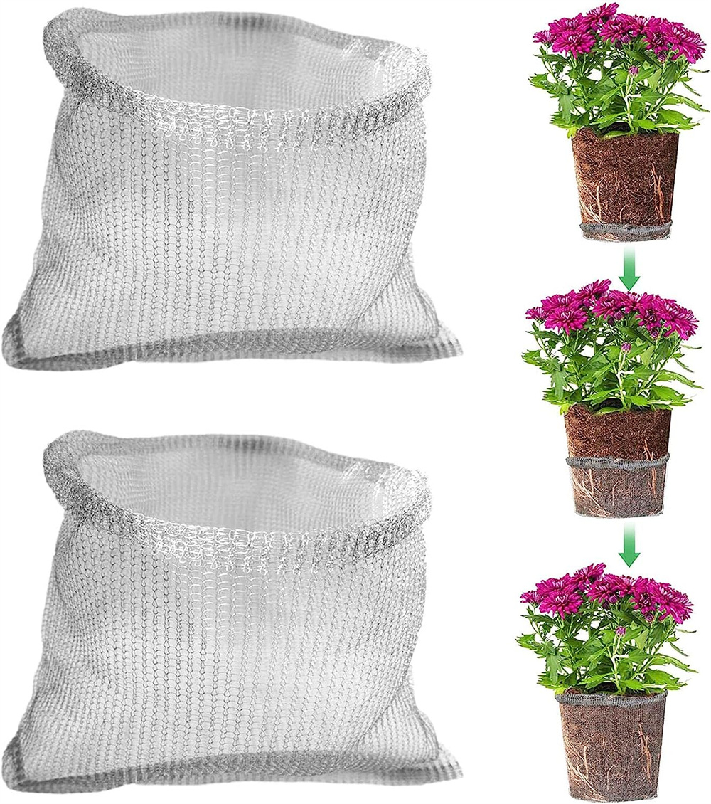 NOGIS 2 Pack 1 Gallon Stainless Steel Plant Root Protector, Heavy Duty ...