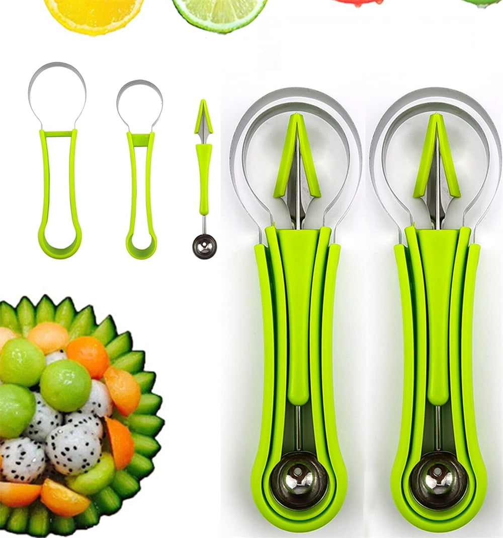 NOGIS 2 Pack 4 in 1 Fruit Tool Set Fruit Carving, Fruit Scoop ...