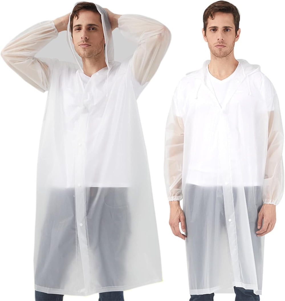 NOGIS 2 Pack Raincoats for Adults Reusable, EVA Rain Ponchos ...