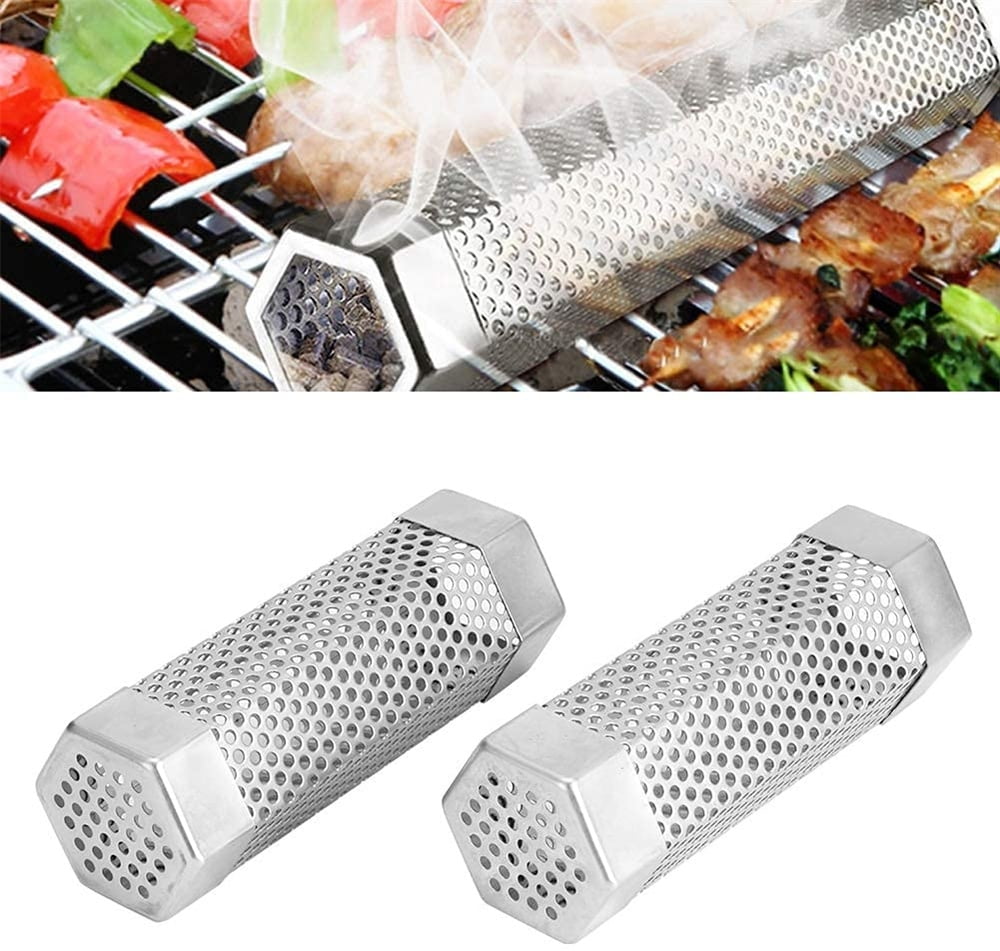 NOGIS 2 Pack Smoker Smoke Tube Box for Pellets Grill, 304 Stainless ...