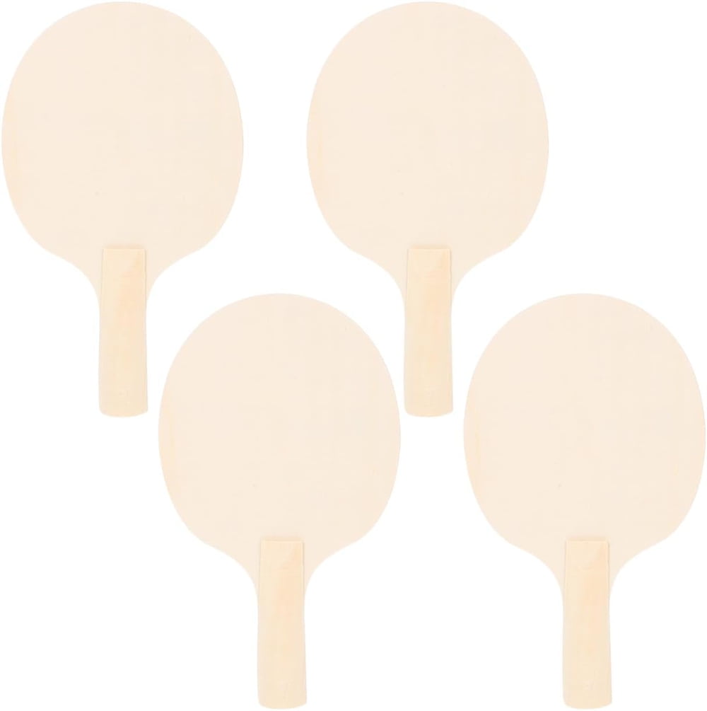 NOGIS 2 Pairs Unfinished Wooden Pong Paddles DIY Table Tennis Racket ...