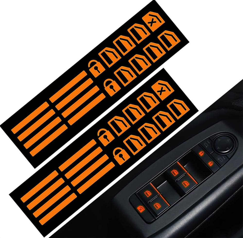 NOGIS 2 Pcs Car Window Control Switch Luminous Sticker, Door Handle ...