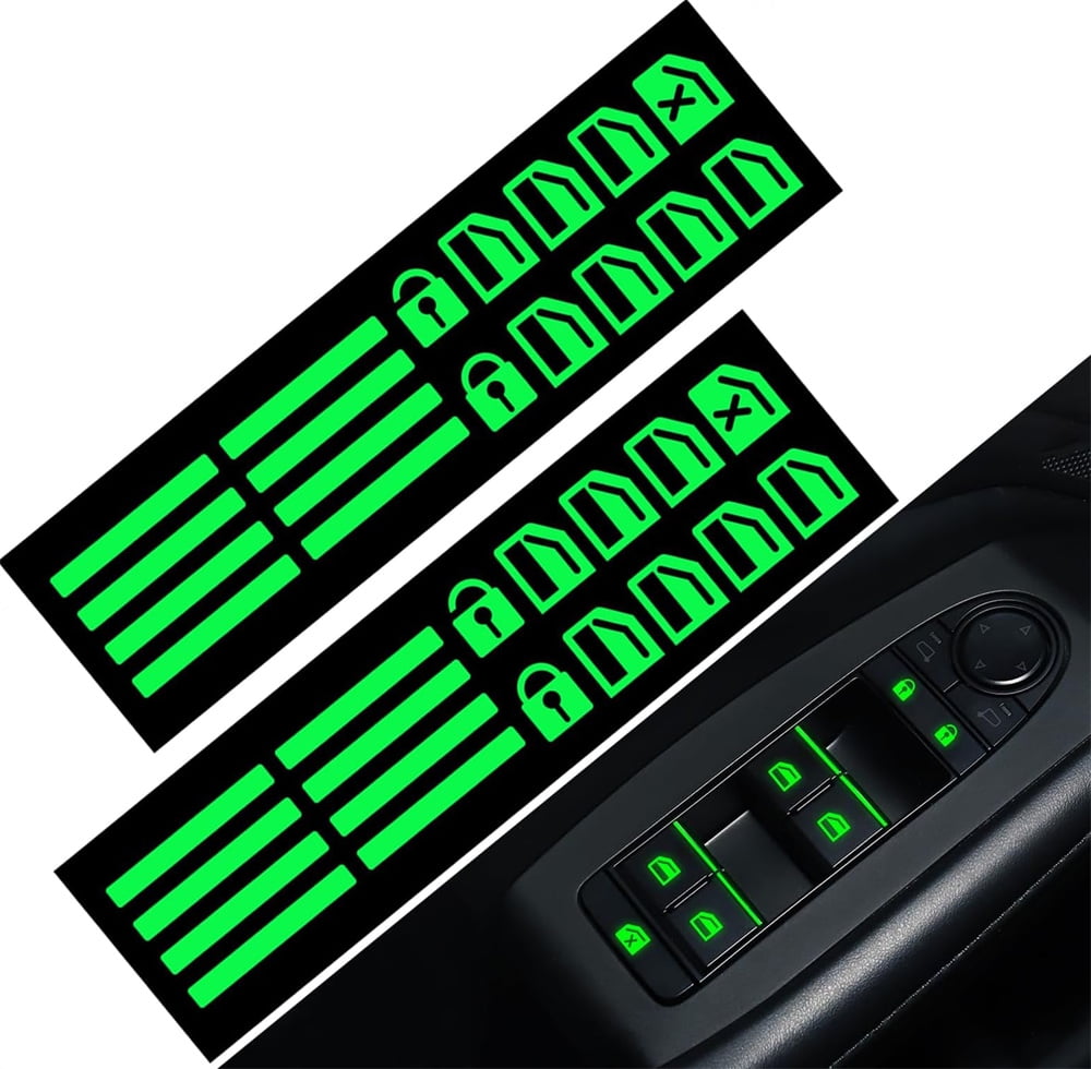 NOGIS 2 Pcs Car Window Control Switch Luminous Sticker, Door Handle ...