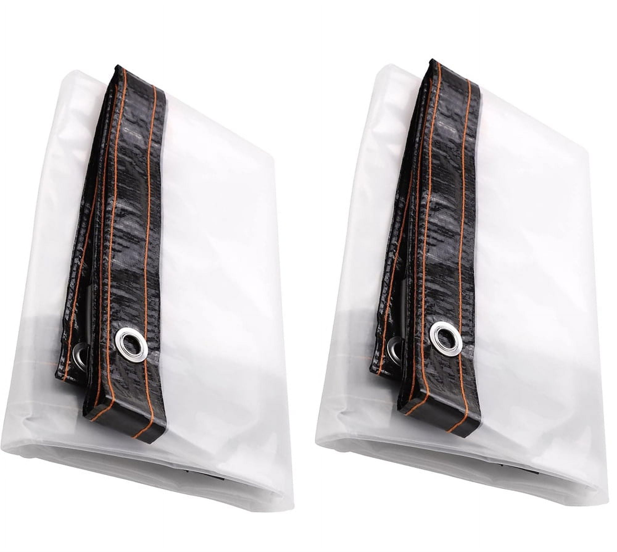 NOGIS 2 Pcs Transparent Tarp Waterproof 3x3Ft, Clear Tarpaulin Cover ...