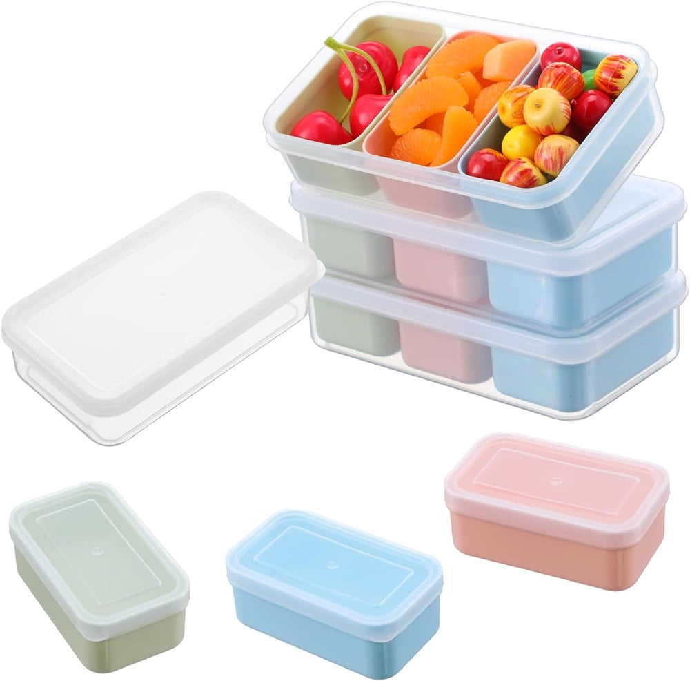 NOGIS 2 Set Small Snack Containers with 3 Removable Compartments ...