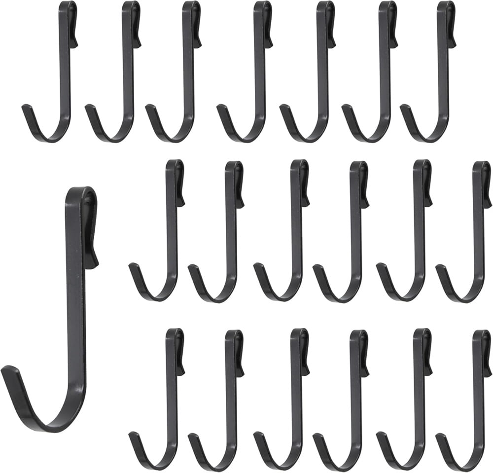 NOGIS 20 Pcs J Shaped Hook Snap On Hook Stainless Steel Hanger Clip-on ...