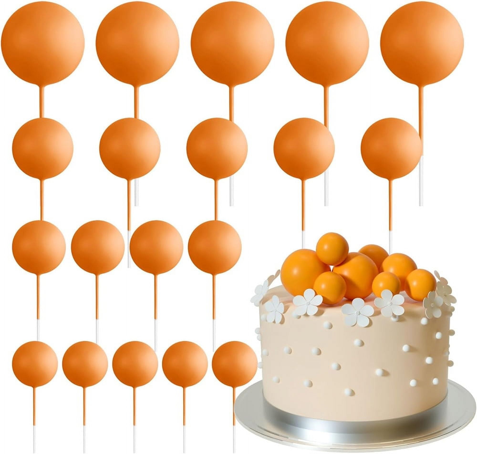 NOGIS 20 Pcs Mini Balls Cake Decoration Balloons Silver Cake Topper ...