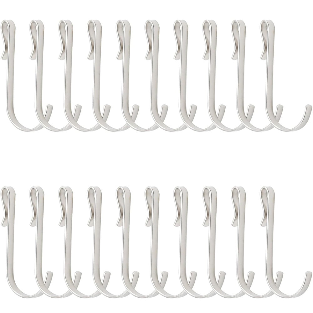 NOGIS 20 Pcs Snap On Hooks Wire Rack Hook Stainless Steel J Shaped ...