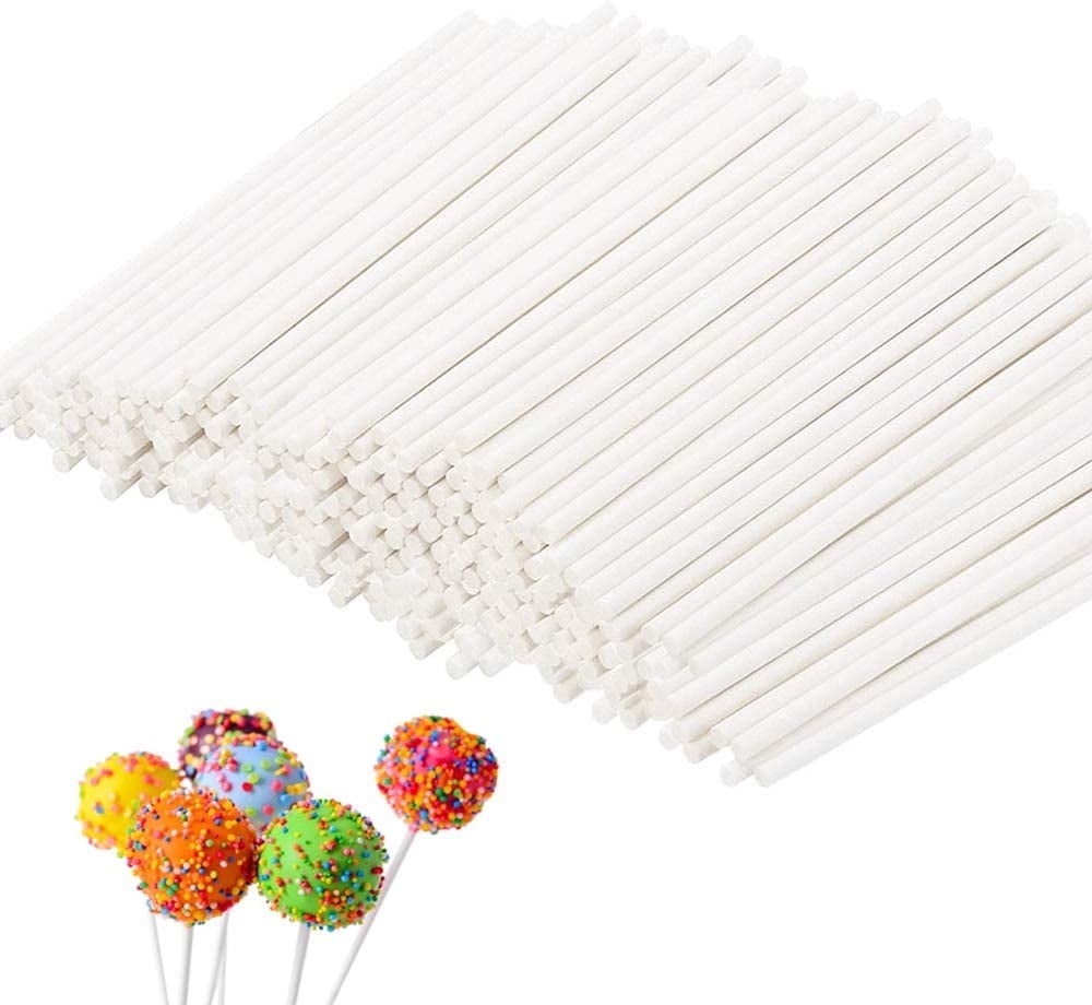 NOGIS 200 Count White Lollipop Sticks,4-Inch Cake Pops Sticks,Paper ...