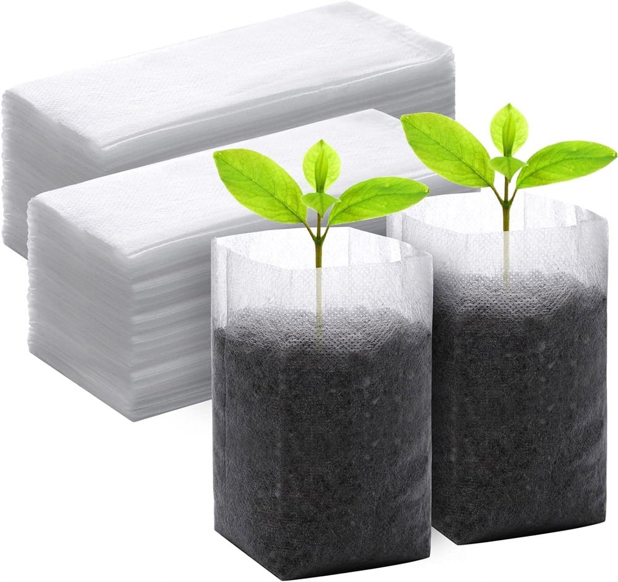 NOGIS 200 PCS Nursery Bags, Non-Woven Fabric Seedling Bags ...