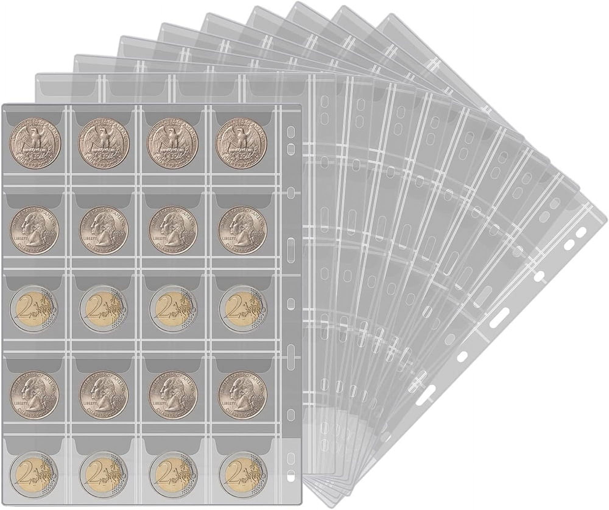NOGIS 200 Pocket Coin Pages for Collectors, Standard 9-Hole Coin ...
