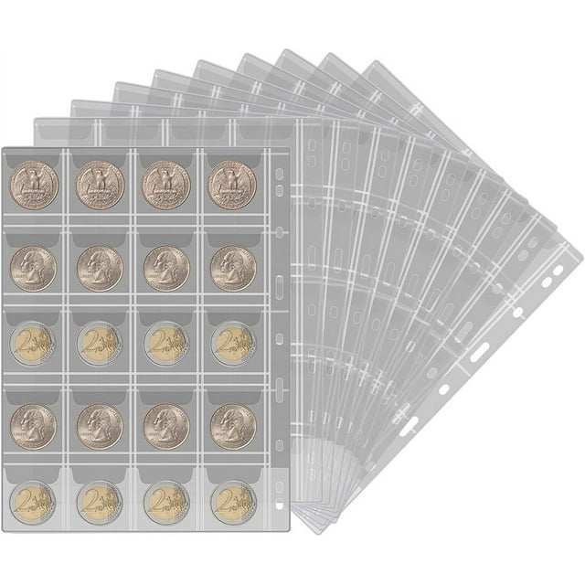 NOGIS 200 Pocket Coin Pages for Collectors, Standard 9-Hole Coin ...