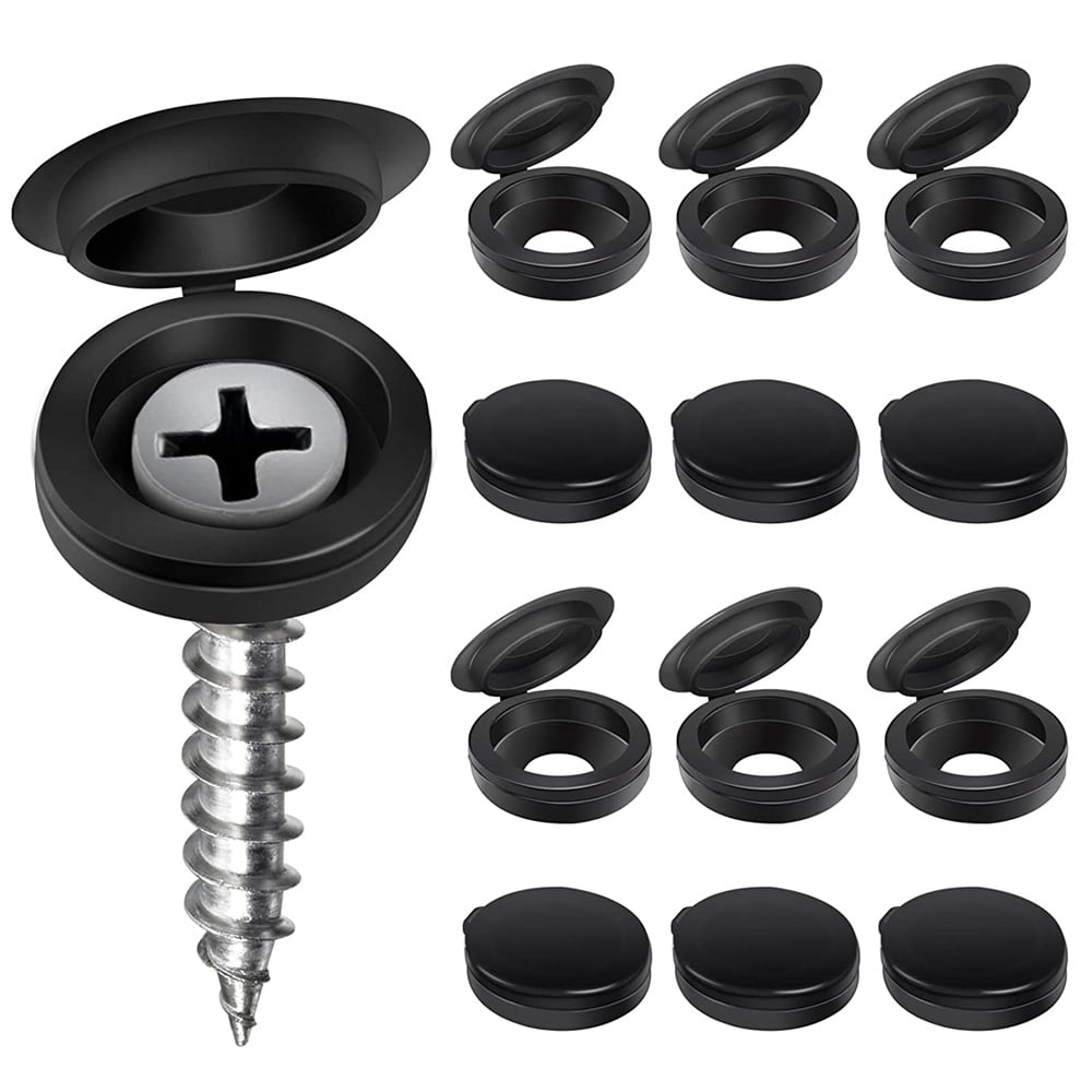NOGIS 200pcs Screw Caps, Plastic Hinged Screw Cover Caps Fold Screw ...