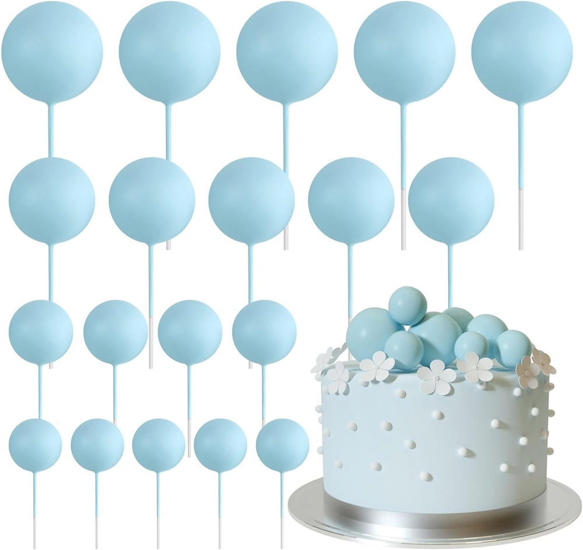 NOGIS 20PCS Ball Cake Toppers - Mini Balloon Cake Decorations Foam Ball ...