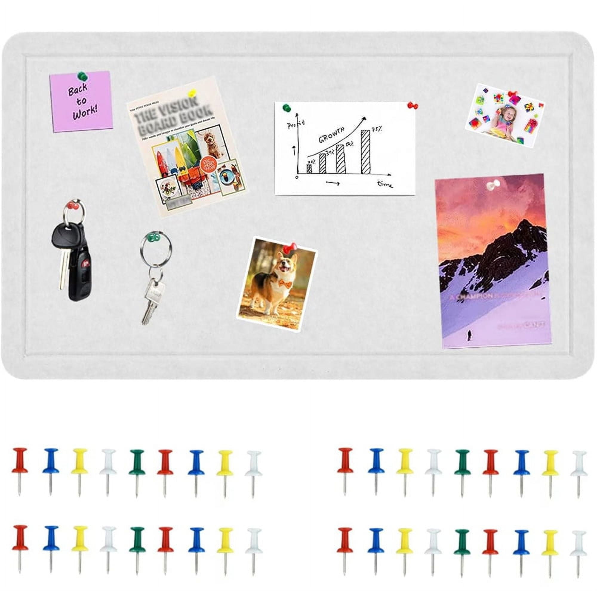 NOGIS 23.6"x15.7" Cork Board with 30 Push Pins, Self-Adhesive Bulletin ...