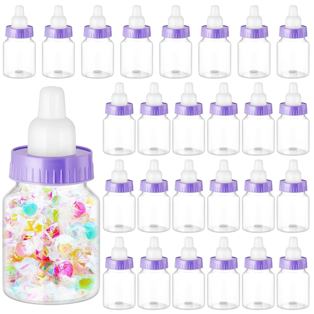 NOGIS 24 Pcs 3.5 Inch Baby Bottle Shower Favor Mini Plastic Candy ...