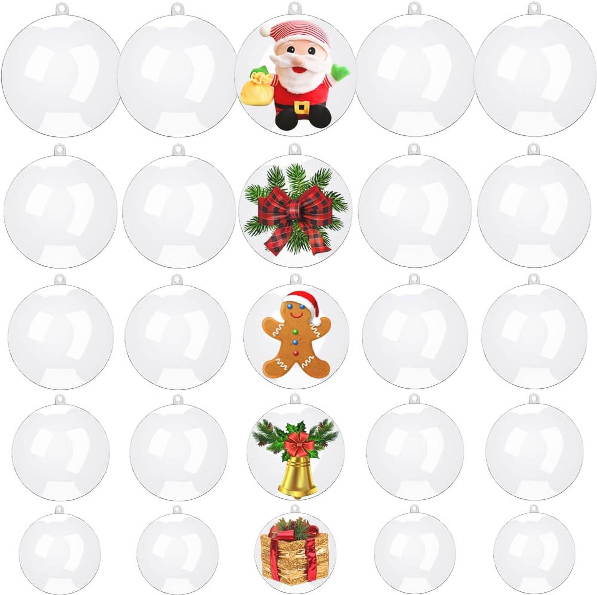 NOGIS 25 Sets Clear Fillable Ornaments Ball in 5 Different Size,DIY ...
