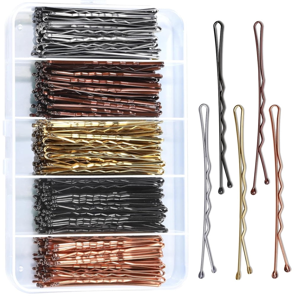 NOGIS 250 Count Bobby Pins in 5 Dazzling Colors - Hair Pins Clips Ideal ...