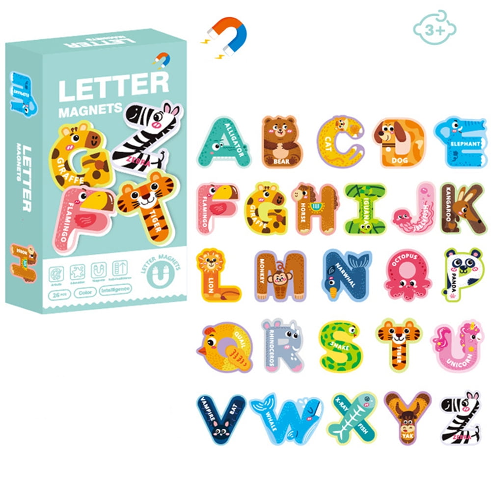 NOGIS 26 Pcs Magnetic Letters Magnets for Kids Large Magnetic Letters ...